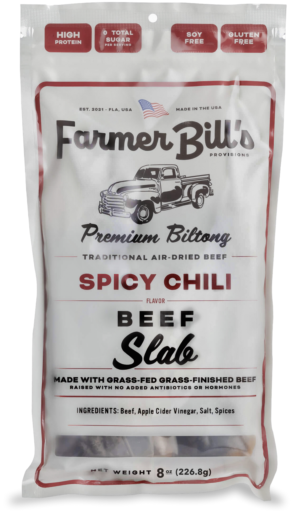 8 oz Spicy Chili Beef Biltong Slab – Beef Initiative